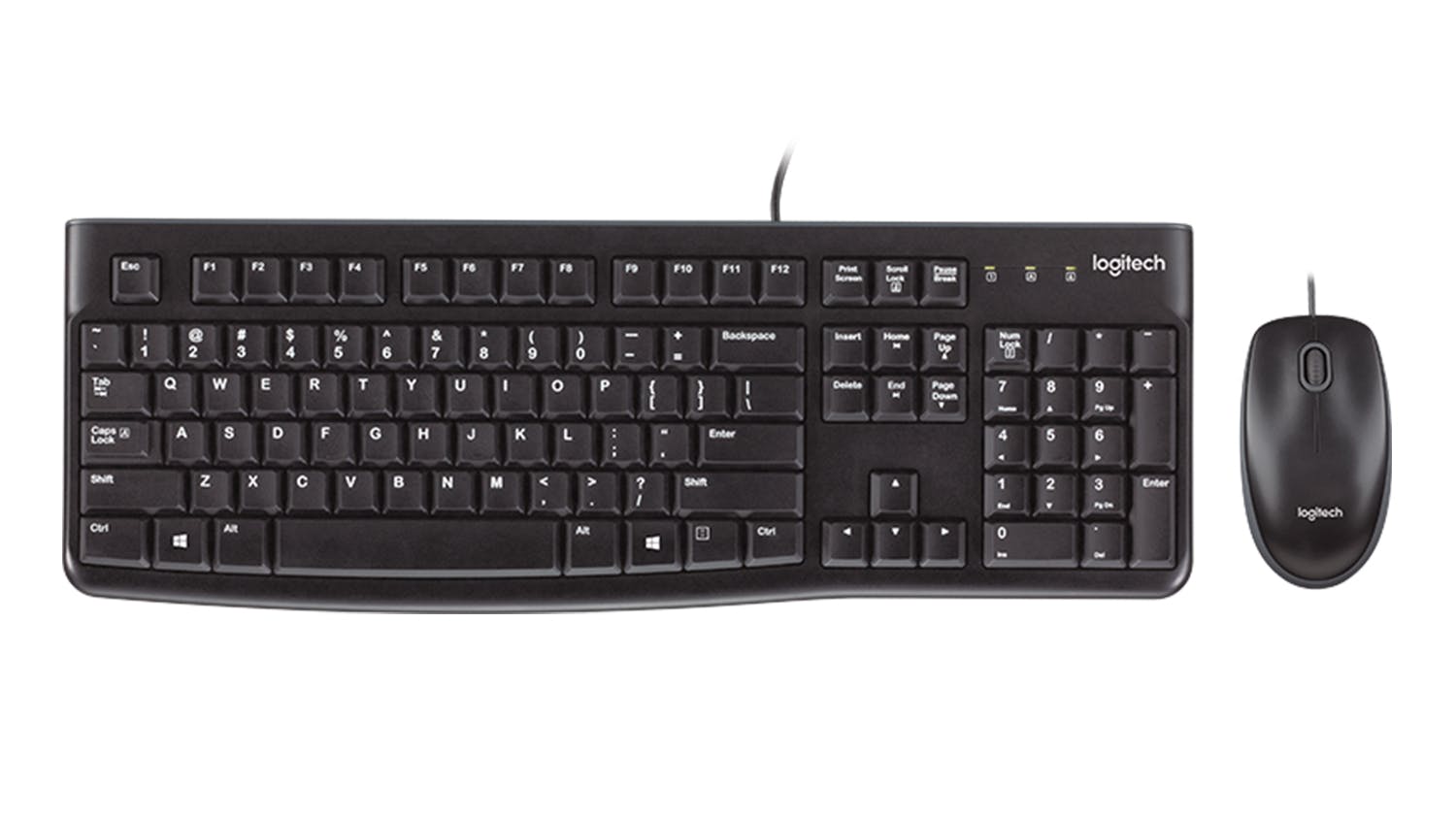 Wellent 偉倫 | Logitech MK120 Chinese Corded Keyboard and Mouse Combo (Black)